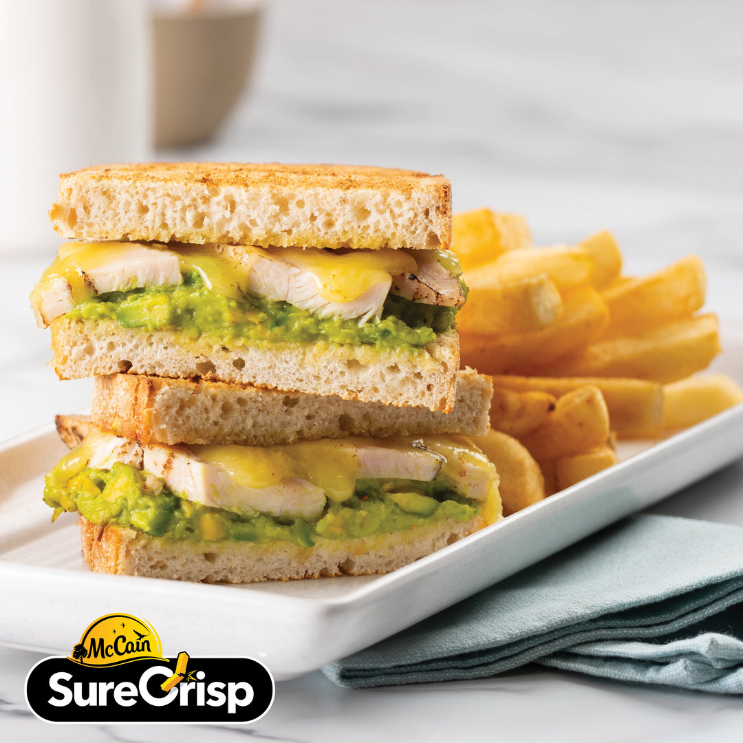 Chicken, Cheese & Avo Toastie with Chips – The Coffee Club Australia